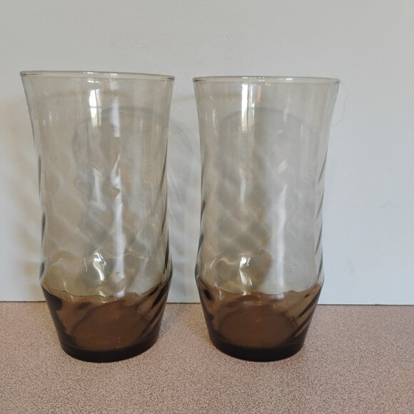 Libbey | Dining | Libbey Optic Swirl Large Ice Tea Smoky Brown Set Of 2 ...